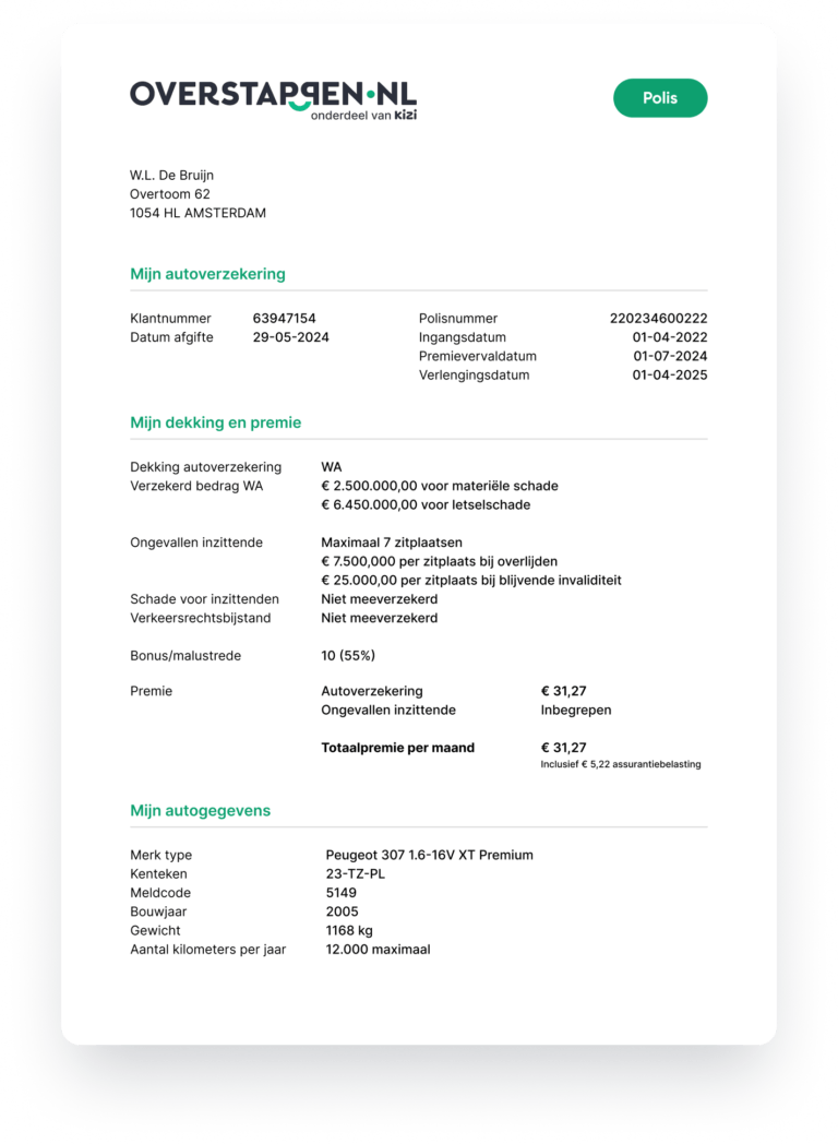 Wat is een polisnummer? | Overstappen.nl